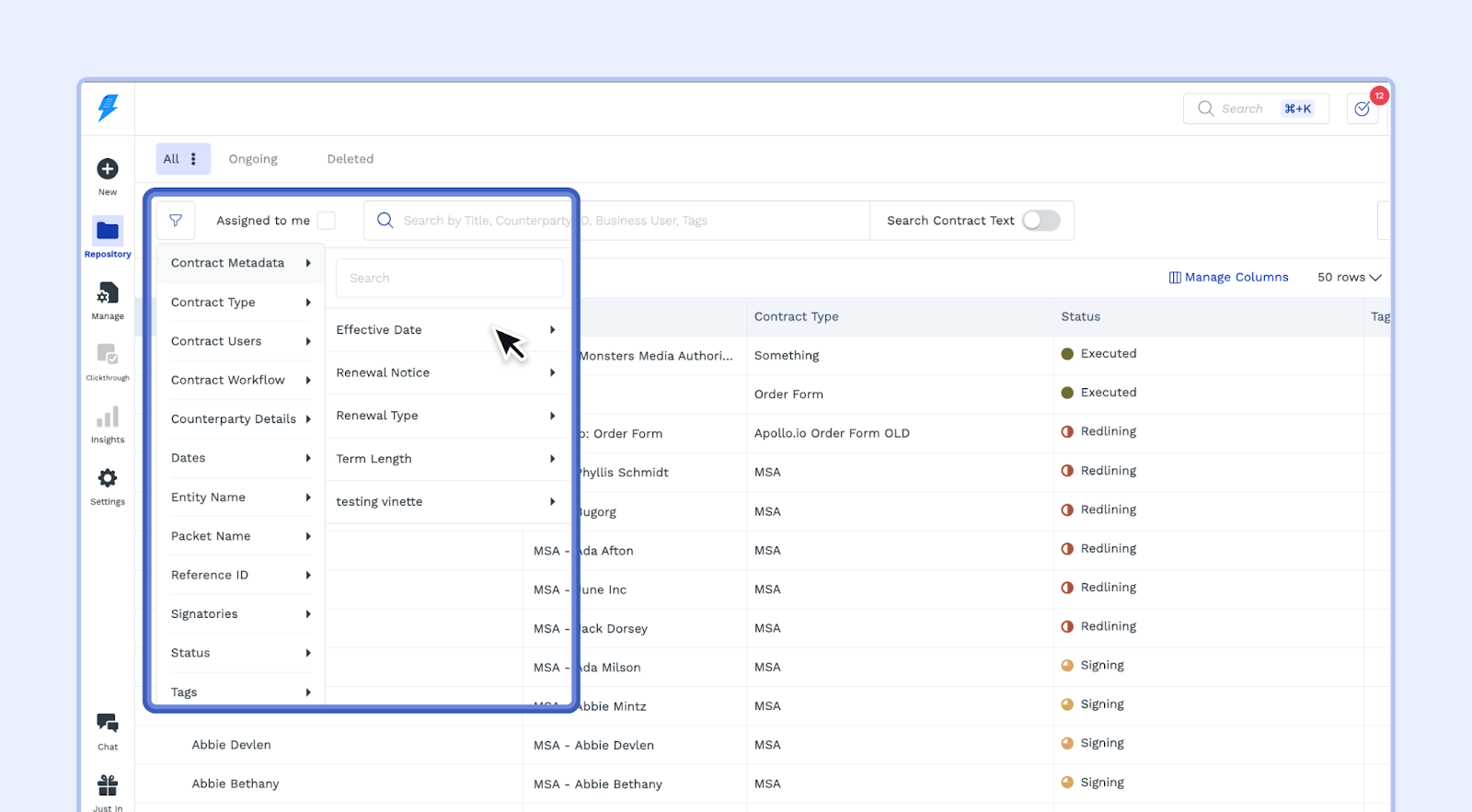 Using Filters and Custom Views – SpotDraft