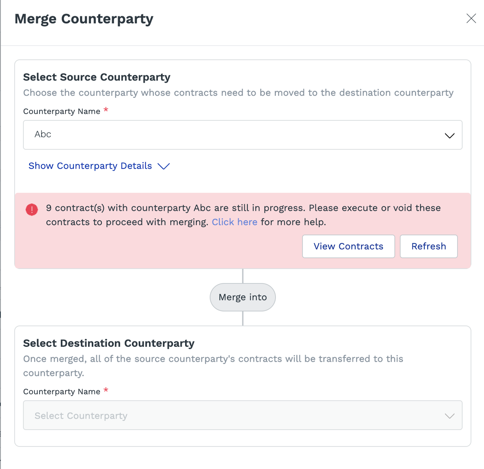 Merging Counterparties and Moving Contracts – SpotDraft