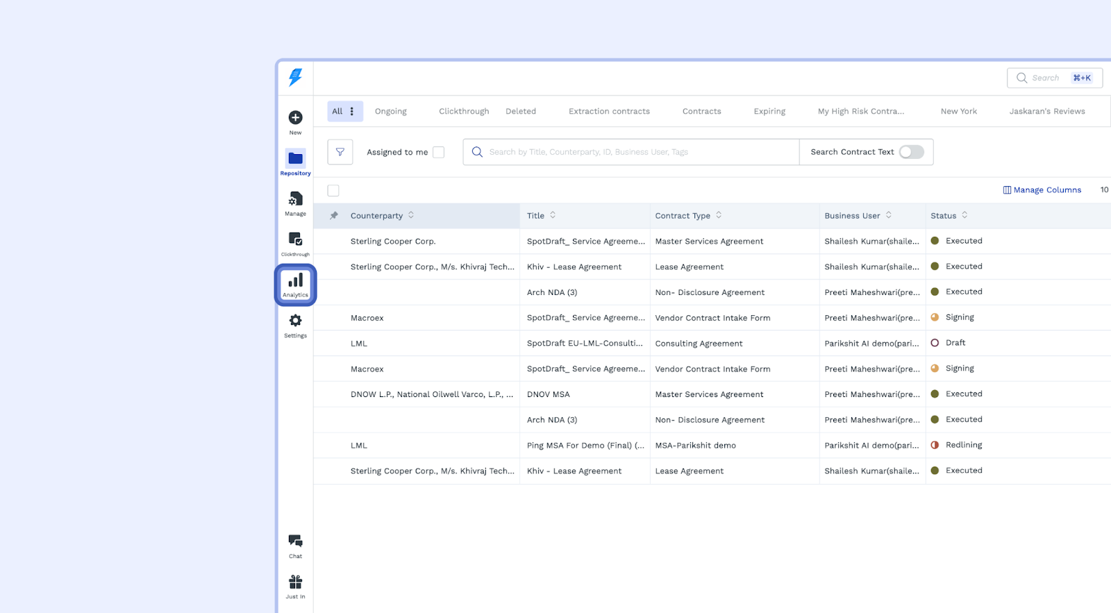 Contract Analytics in SpotDraft – SpotDraft