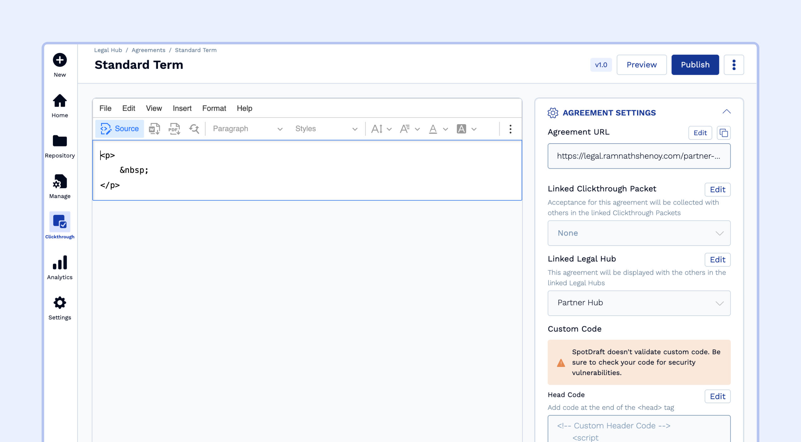 Adding Multi-List Numbering in the Clickthrough/Legal Hub Editor – SpotDraft